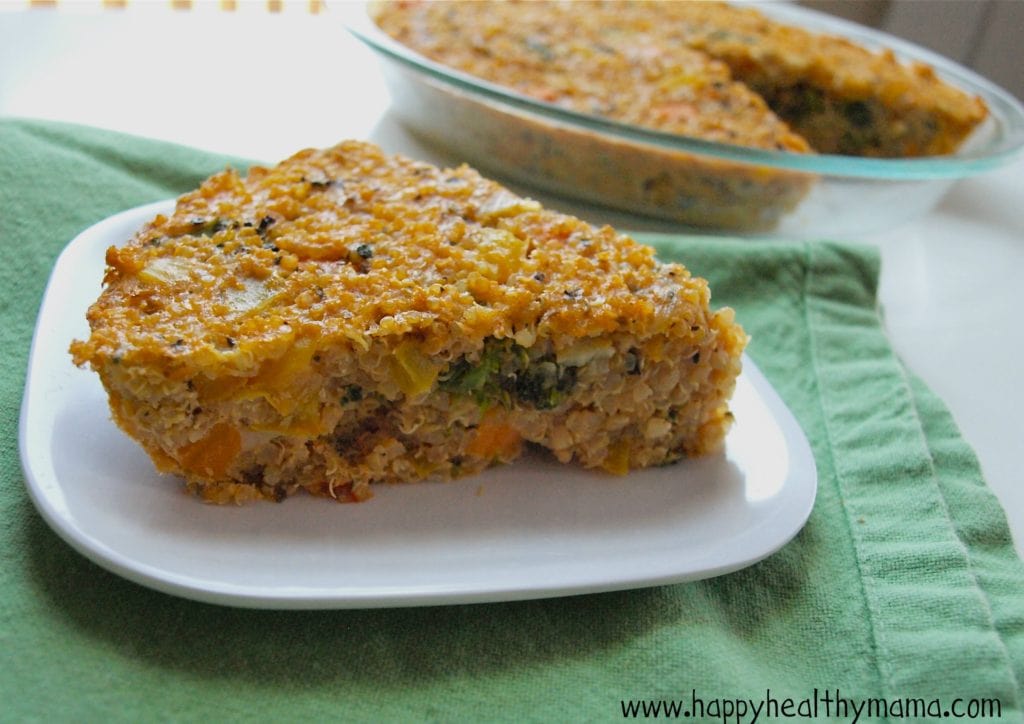 Roasted vegetable quinoa pie - Happy Healthy Mama